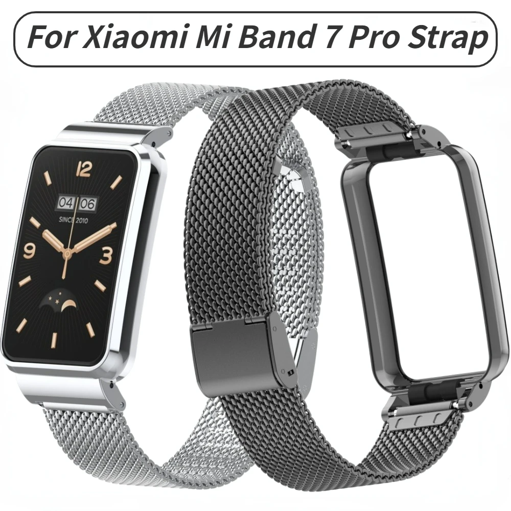 Milanese-Strap-For-Xiaomi-Mi-Band-7-Pro-Metal-Stainless-Steel-Bracelet ...