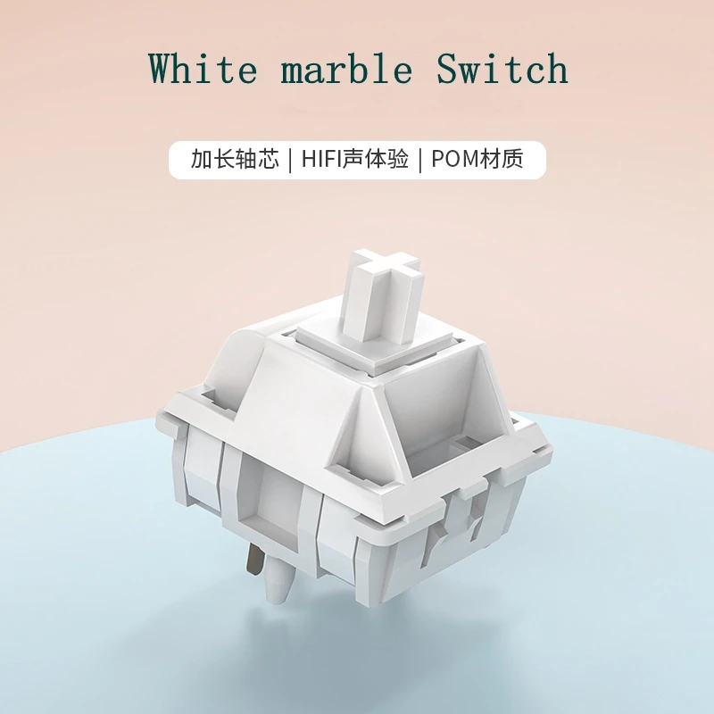 Feker-White-Marble-Keyboard-Switch-Linear-5-Pins-DIY-Custom-Mechanical ...
