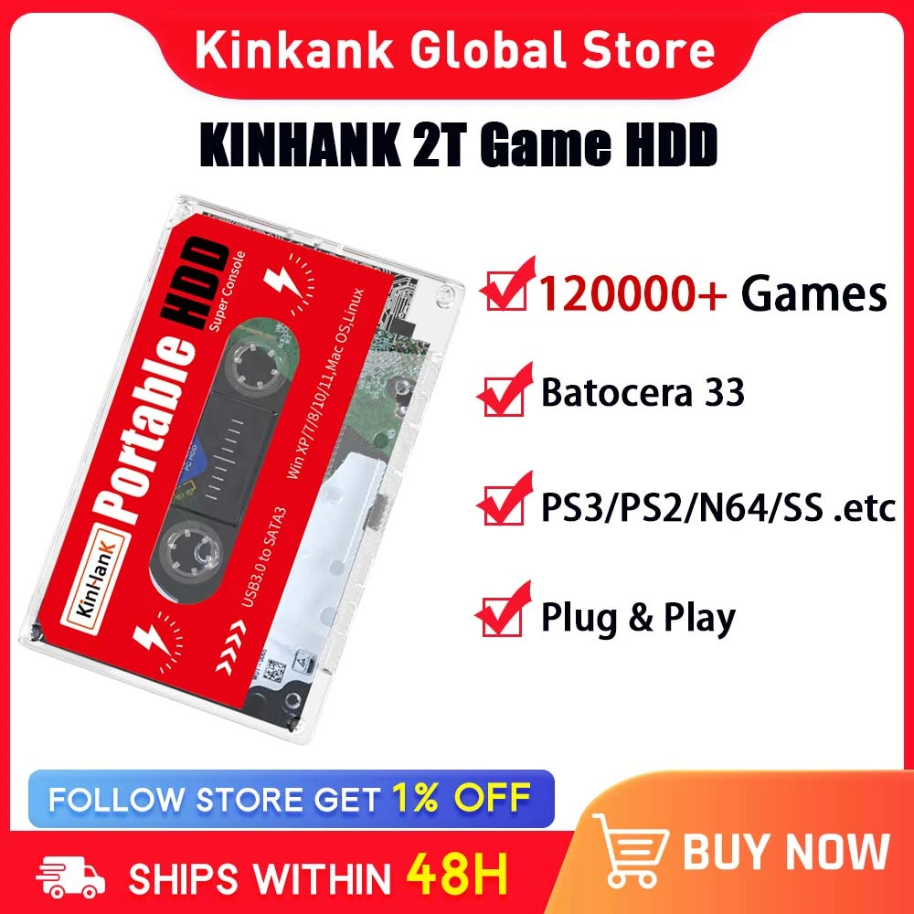 Kinhank Super Console 2t Hdd Portable External Game Hard Drive Disk ...