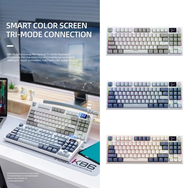 Teclado-mec-nico-K86-3-modos-TypeC-inal-mbrico-RGB-personalizado ...