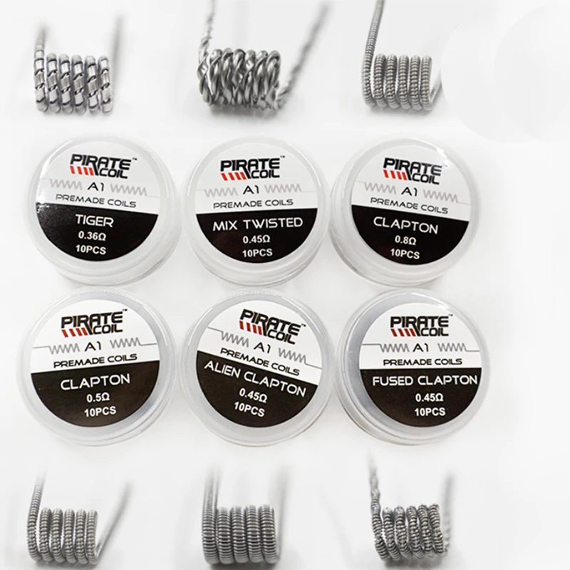 Coil Father A1 10PCS Prebuilt Coil Box Hive Quad Tiger Fused Clapton ...