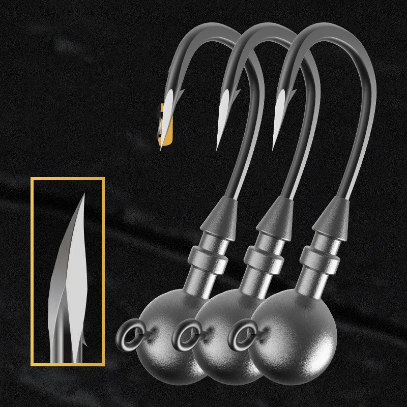Fishing-Sharp-Jig-Head-Hook-2-20g-Lock-Lure-Soft-Bait-Worm-Triangle ...