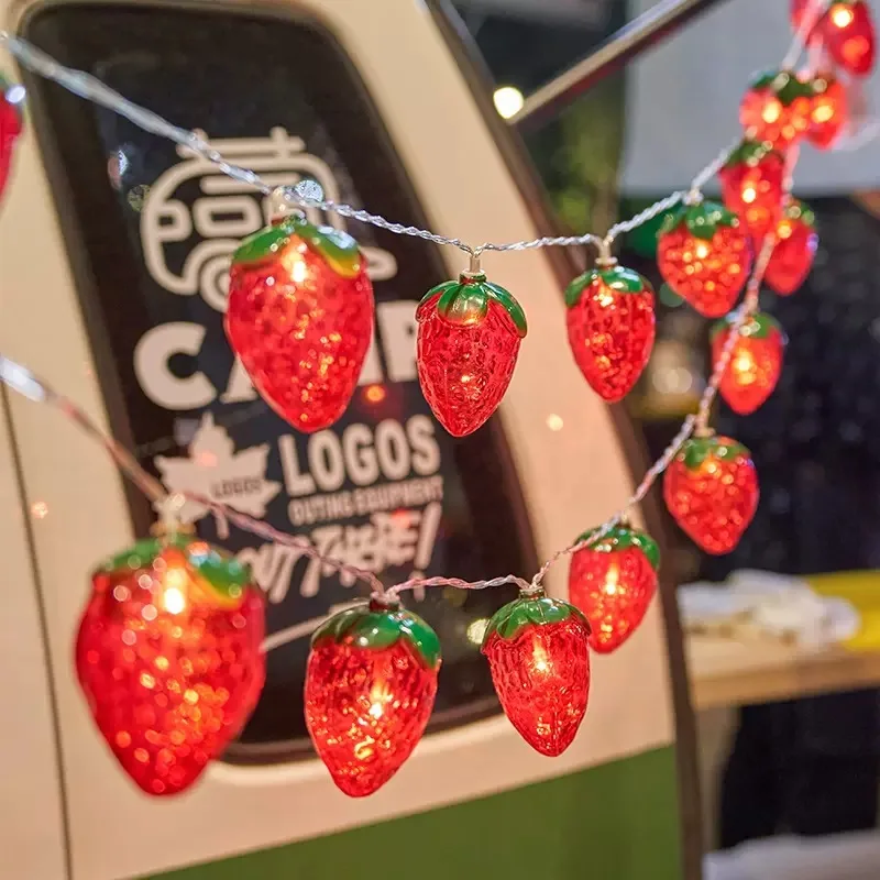 6-5FT-10LEDS-Strawberry-String-Lights-Home-Decoration-Fairy-Lights-LED-Hanging-Lights-Always-On ...