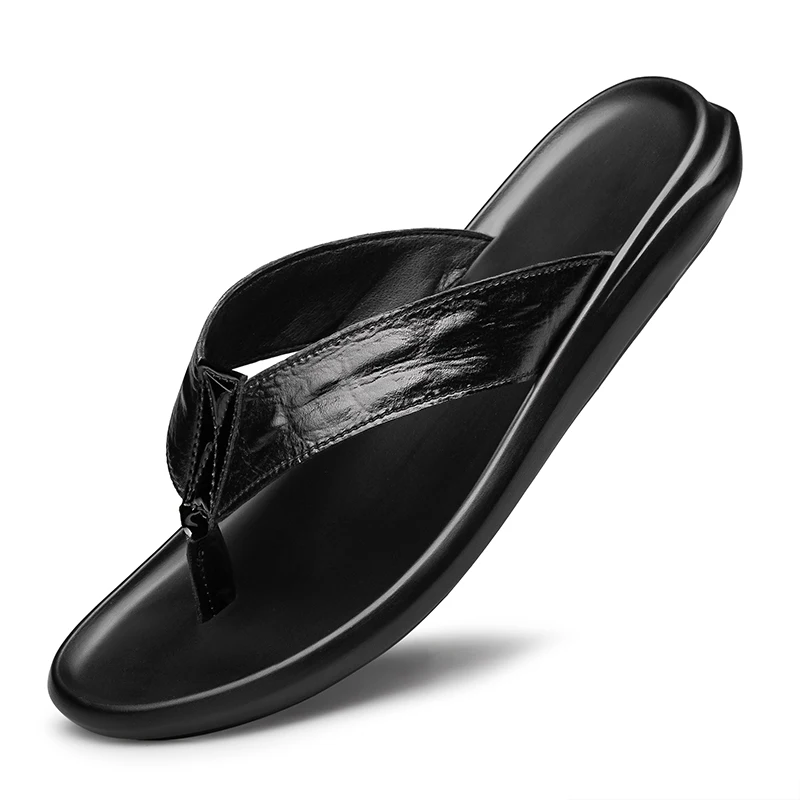 Summer Men Leather Flip Flops Slippers Chanclas Hombre Chinelo ...