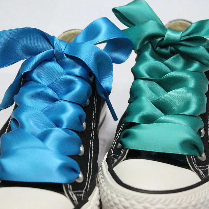 1Pair-Silk-Shoe-laces-Satin-Ribbon-Flat-Shoelaces-Women-Sneakers ...