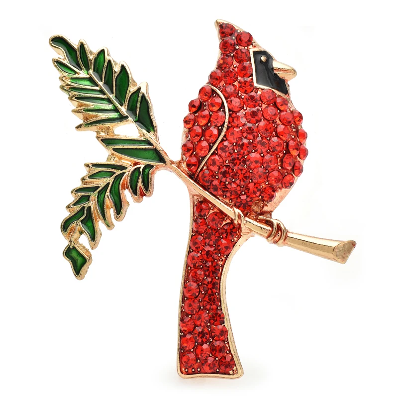 Wuli-baby-Cute-Red-Bird-Brooches-Women-Unisex-Rhinestone-Beautiful-Bird ...