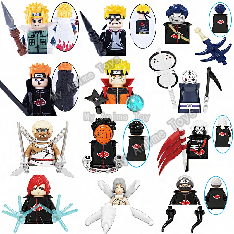 Toy Building Block Naruto Sasuke Kakashi Akatsuki Bricks Anime Cartoon ...