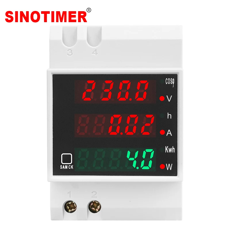 Din-Rail-LCD-Digital-Voltmeter-Voltage-Current-Power-Wattmeter-Electric ...