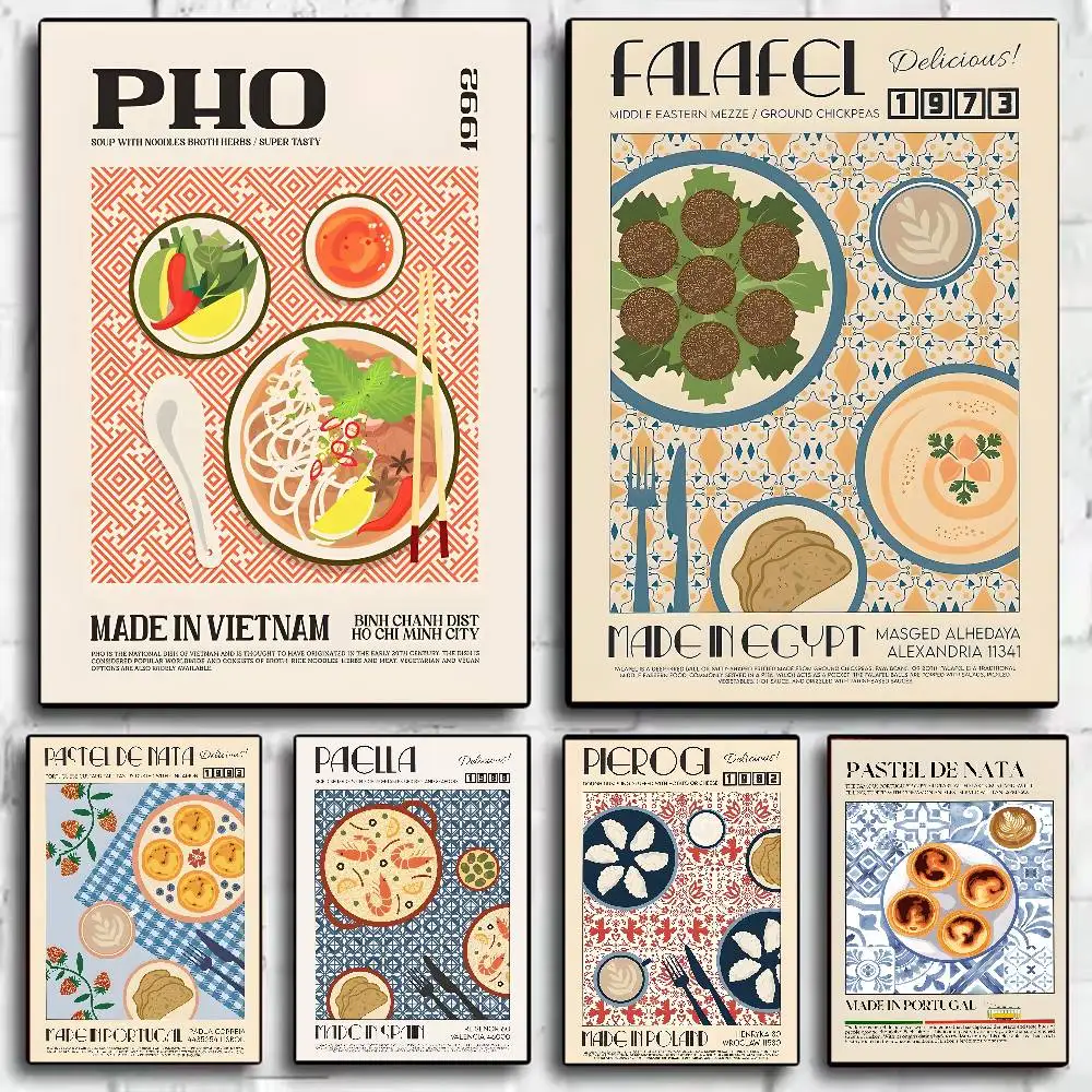 Retro Japanese Korean Traditional Food Poster HD Home Decor Sticky Wall ...