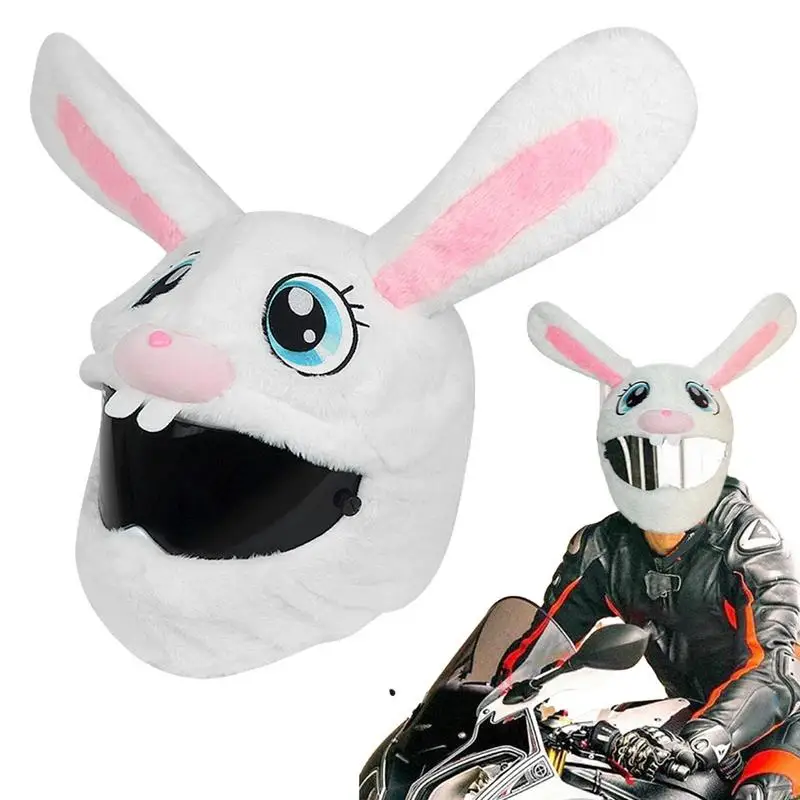 Motorcycle-Helmet-Cover-Funny-Cartoon-Plush-Full-Face-Covers-Rabbit ...