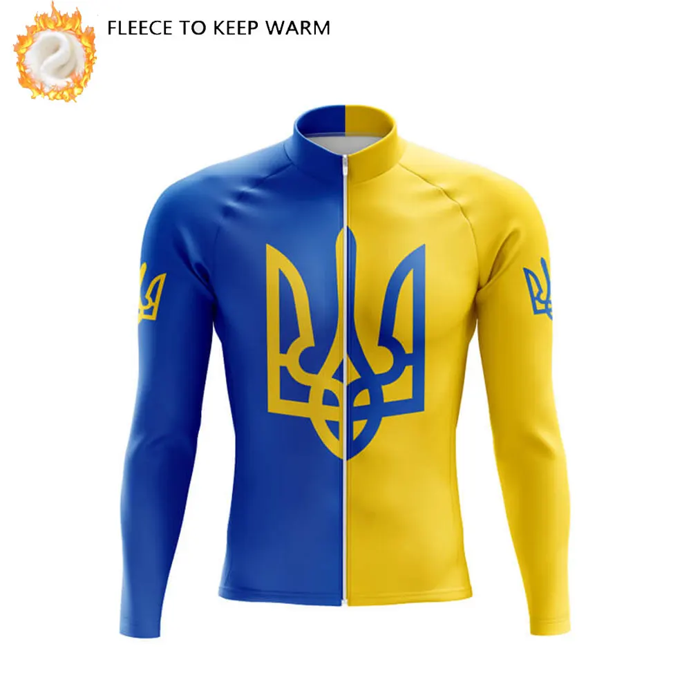 2023 Ukraine Sports Team Winter Long Sleeve Cycling Jerseys Men's ...
