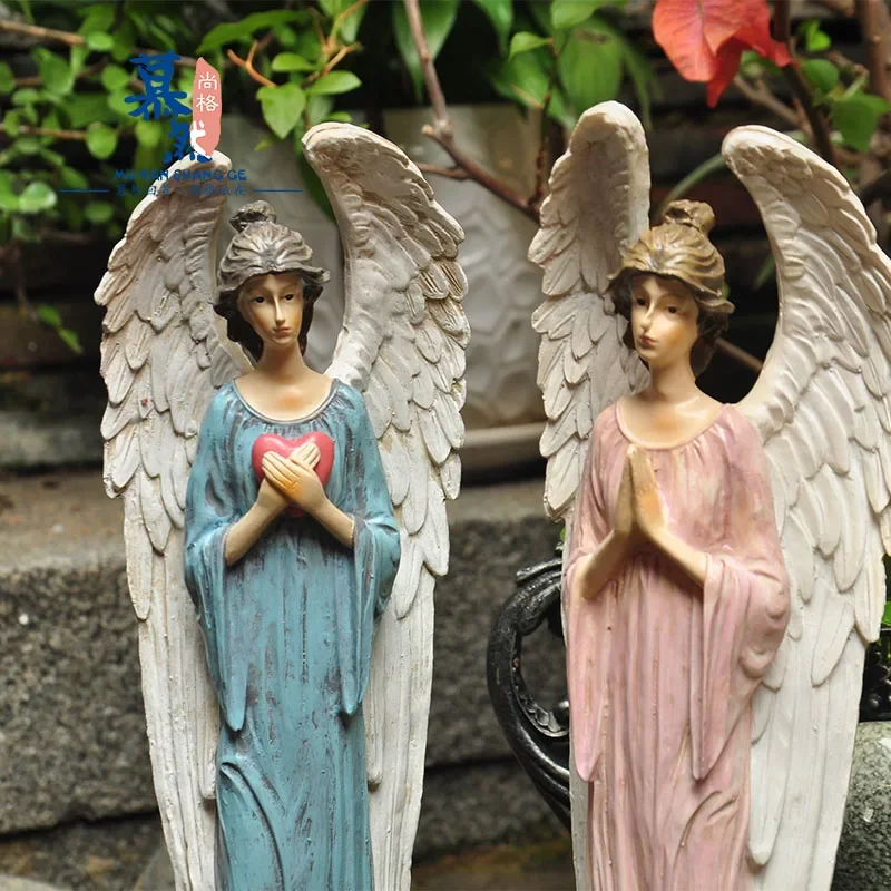 Sculptures-Figurines-Angel-Statues-For-Home-Decor-Modern-Living-Room ...