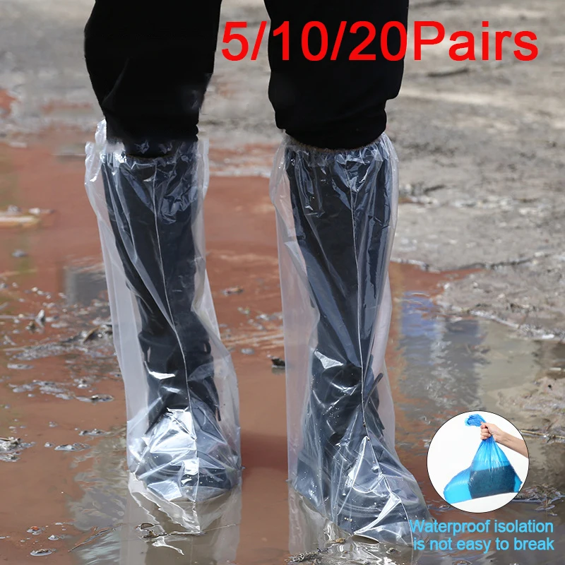 Disposable-Plastic-Waterproof-Shoe-Covers-Protective-Rain-Shoe ...
