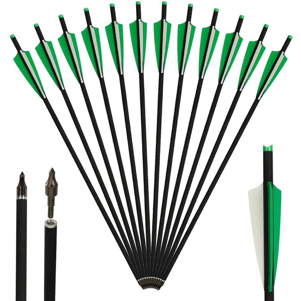 20 ", 22" Crossbow Arrows Bolts with Removable Tip Mixed Carbon ...