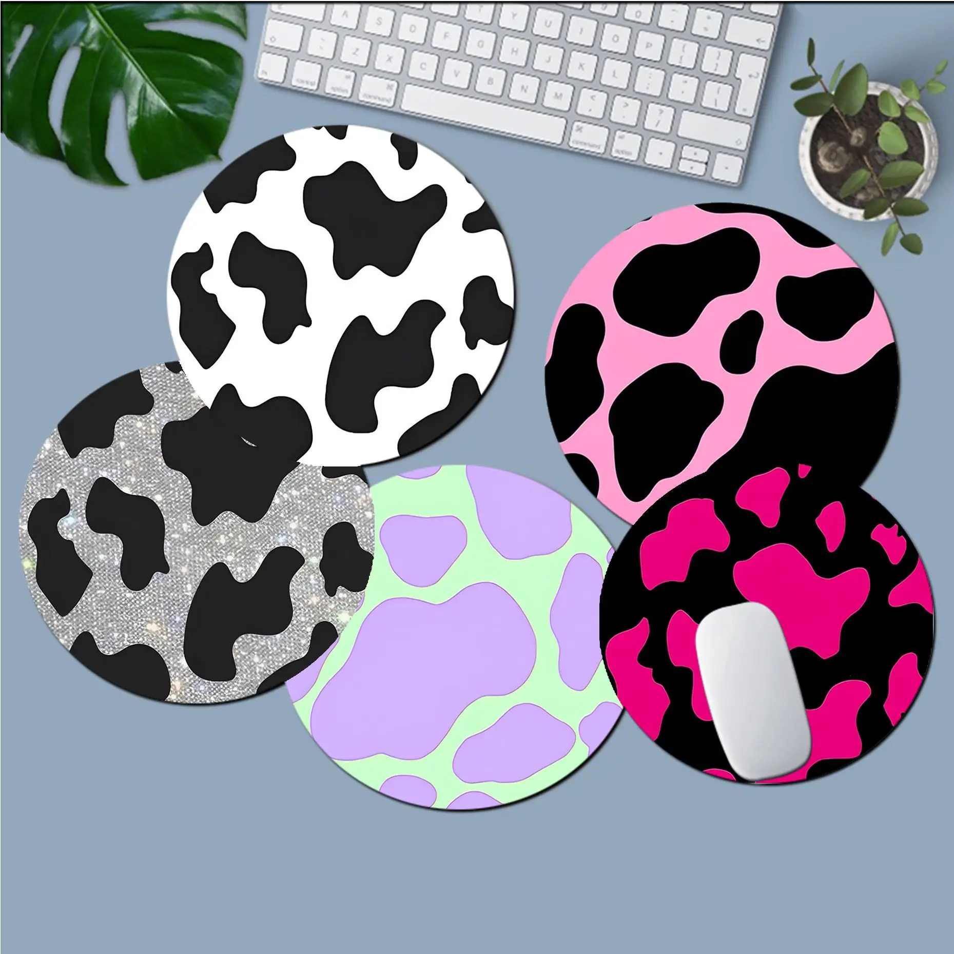 Cow Print Rubber Small Keyboard Mat Table Mat Students Cabinet Gamer ...