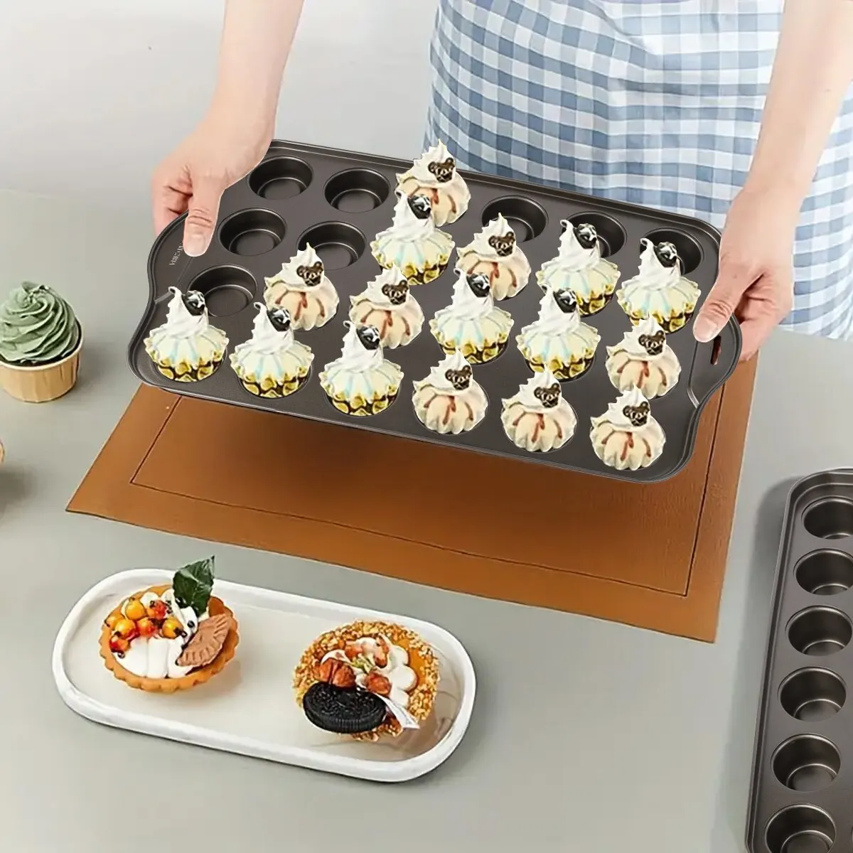 Muffin-Cake-Mold-Stainless-Steel-24-Cups-Non-Stick-Baking-Pan-DIY ...