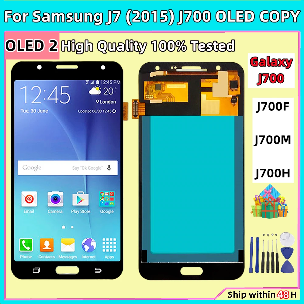 OLED2 IPS LCD For Samsung Galaxy J7 2015 J700 SM-J700F J700M J700H/DS Lcd Display Touch Screen ...