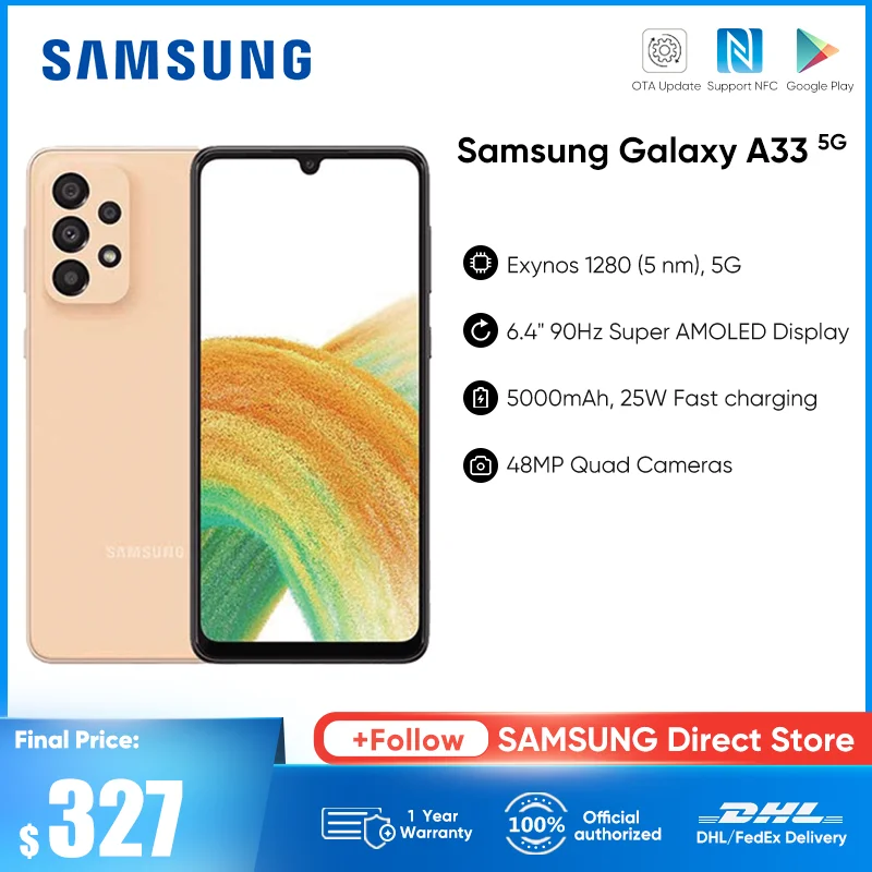 Samsung-tel-fono-inteligente-Galaxy-A33-5G-Original-90Hz-Exynos-1280 ...