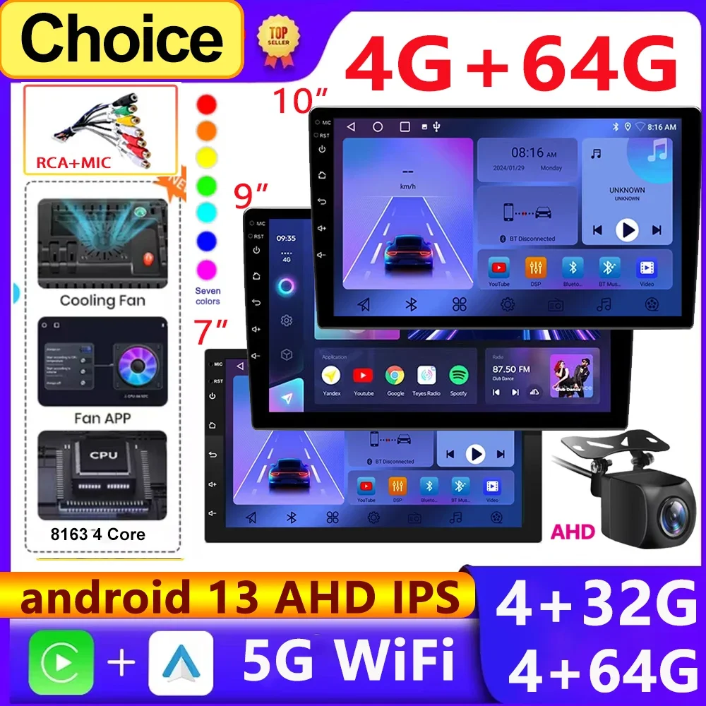 Android 13 4g 64g multimídia rádio do carro carplay jogador automático ...