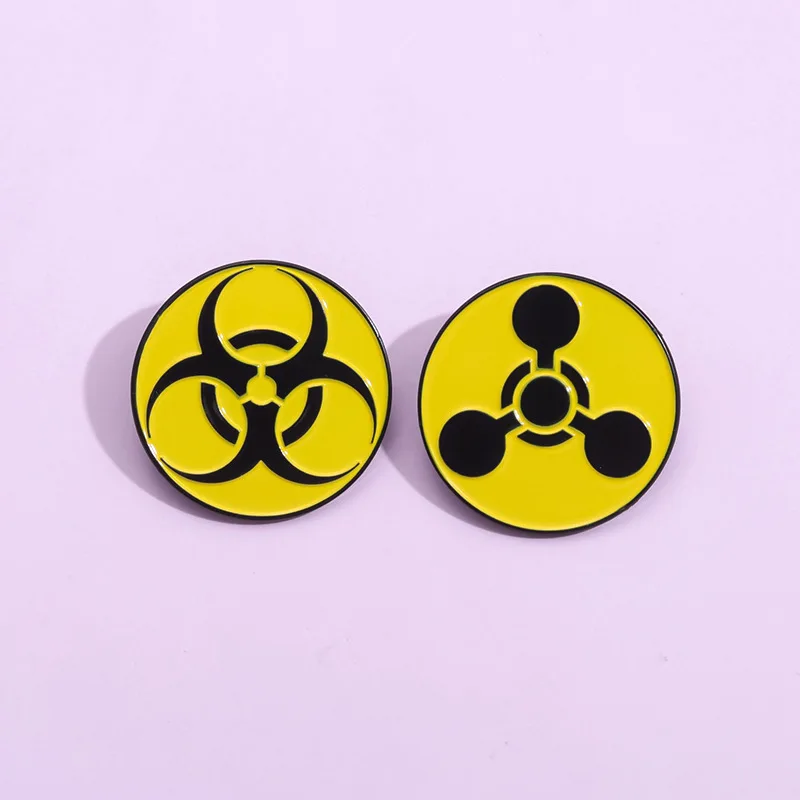 Danger-Symbols-Enamel-Pins-Custom-Radioactive-Biohazard-and-Infection ...
