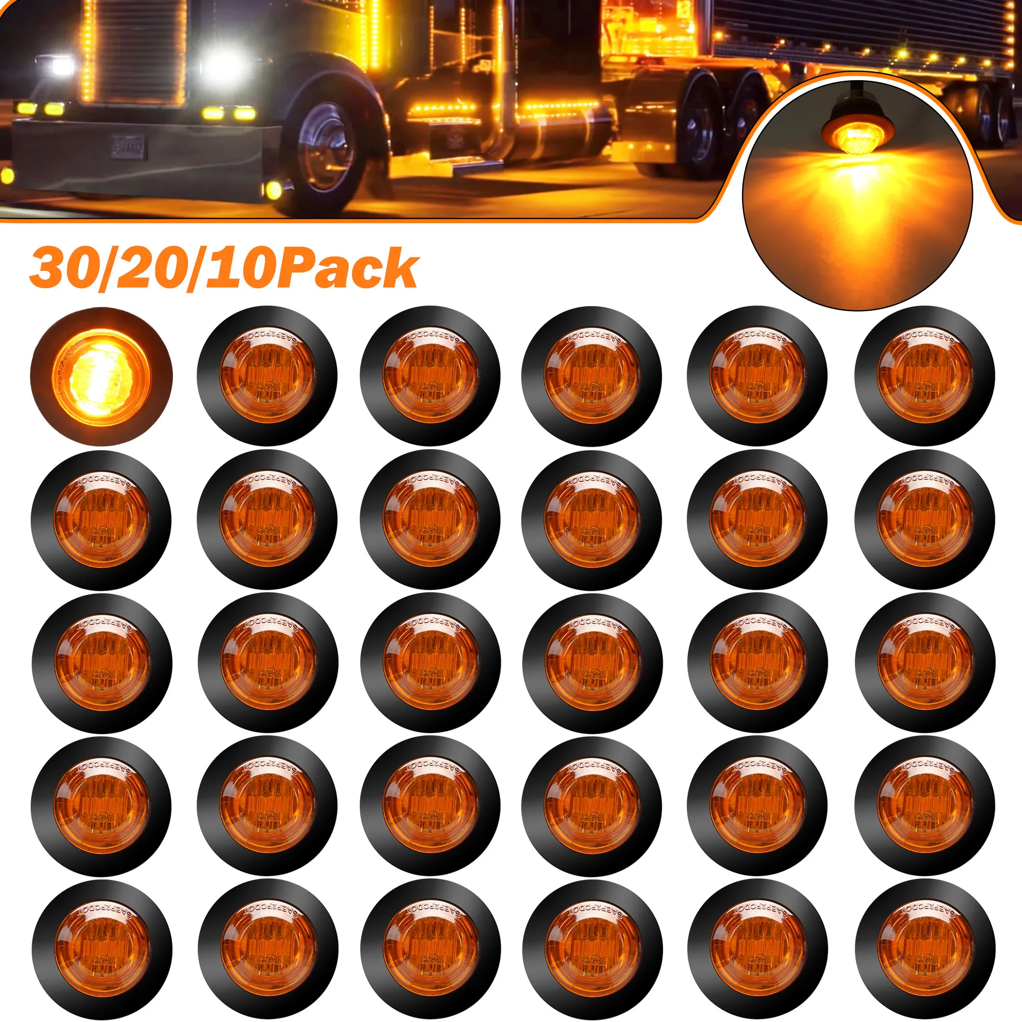 3-4-LED-Side-Marker-Lights-Clearence-Light-Front-Rear-Indicators-Light ...