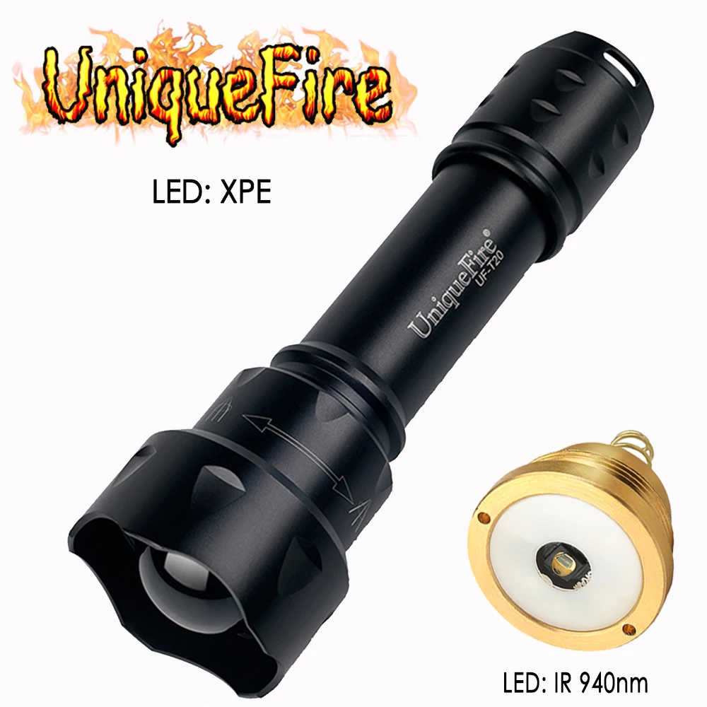 Uniquefire T20 Xpe Flashlight Torch With Ir 940nm Led Infrared Light ...