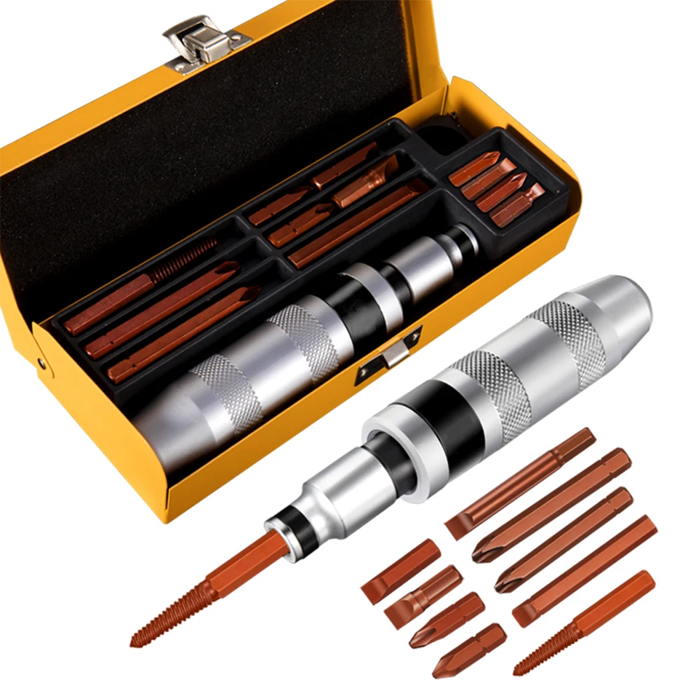 Gravity Knock Screwdriver Set Stubborn Screw Removal Tool Broken Head ...