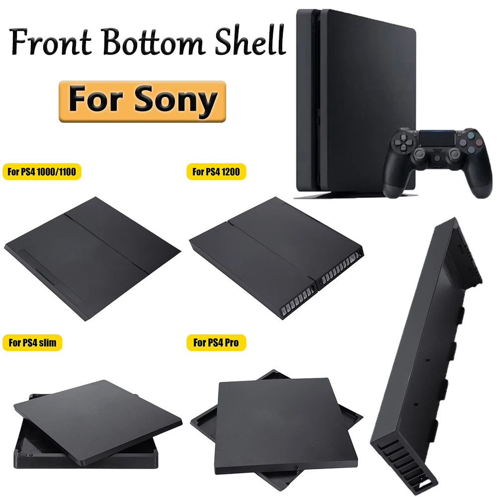 Plastic-Front-Bottom-Shell-Protective-Black-Game-Console-Cover-For-PS4 ...