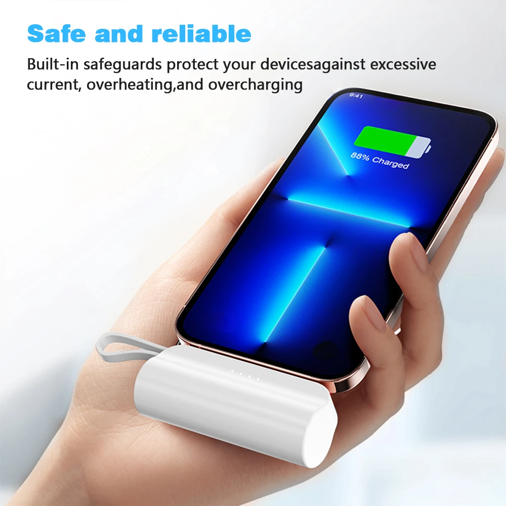 Power-Bank-5000mAh-Portable-Phone-Charger-with-Built-in-Cable-External ...