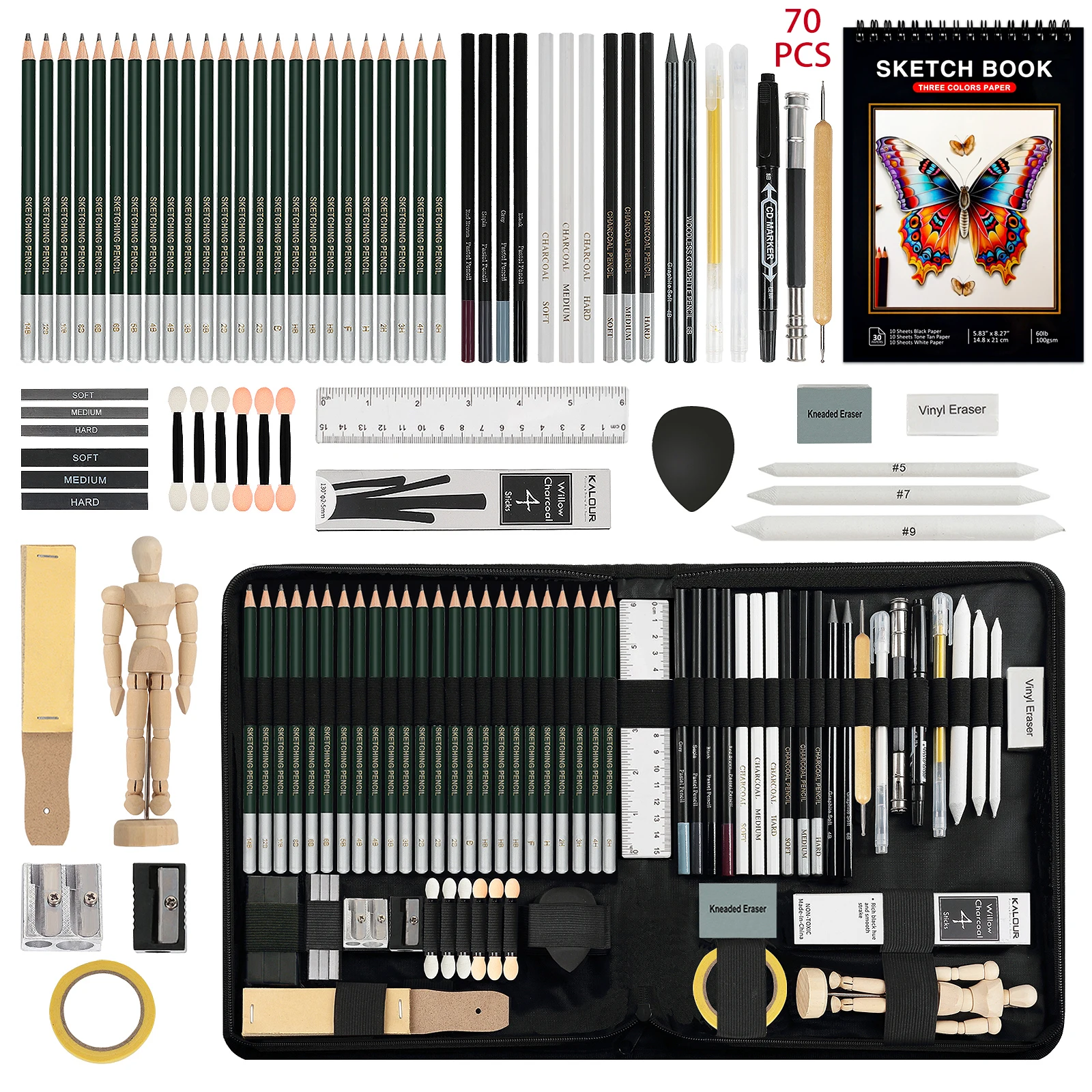 20/54/58/70/144 Drawing And Sketching Kit | Portable Travel Case ...