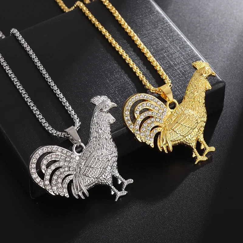 Bling-Ice-Out-Gallic-Rooster-Animal-colgante-collar-adecuado-para ...
