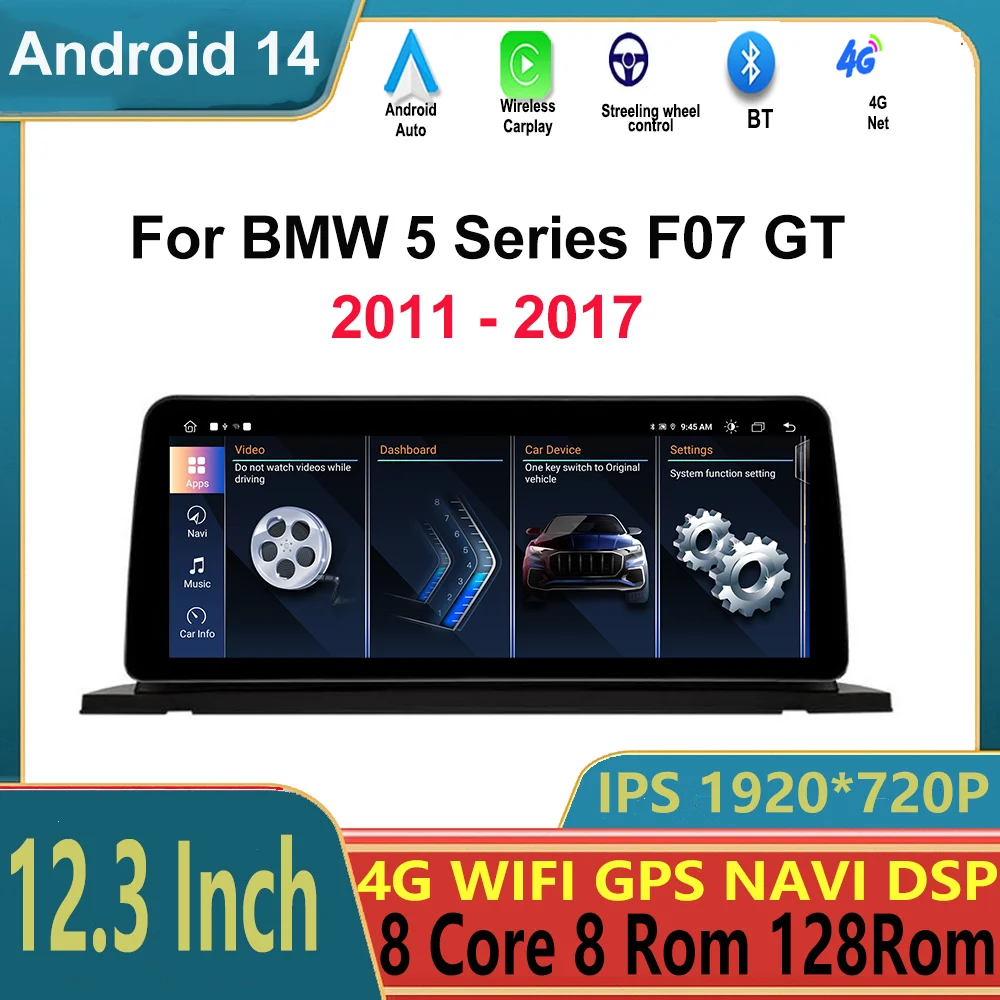 Android-14-For-BMW-5-Series-F07-GT-2011-2017-CIC-NBT-System-Car-Player ...