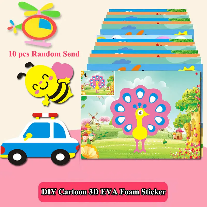 10-designs-lot-DIY-Cartoon-Animal-3D-EVA-Foam-Sticker-Puzzle-Series ...