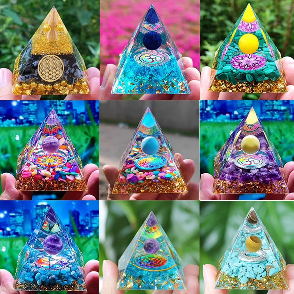 Energy-Generator-Orgone-Pyramid-Amethyst-Peridot-Healing-Crystal-Stone ...