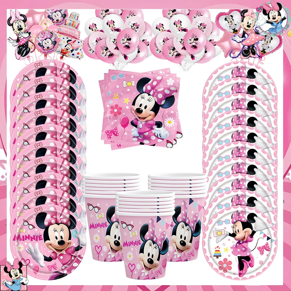 Disney-Minnie-Mouse-Birthday-Party-Decoration-Pink-Minnie-Paper-Plate ...