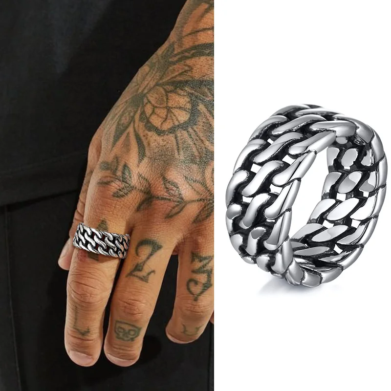 Stainless Steel Chain Rings - Ring Stainless Steel 10mm Men Jewelry ...