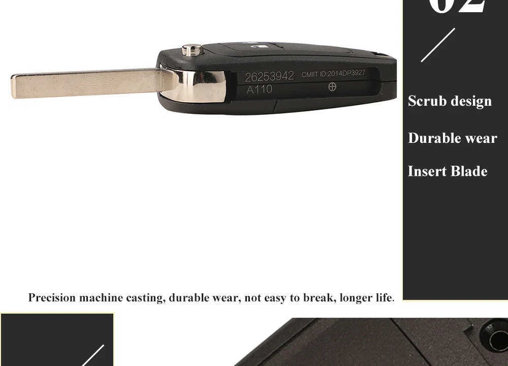 Original 2 Buttons 433MHZ for Chevrolet New Sail 2020+ With 4D70 ...