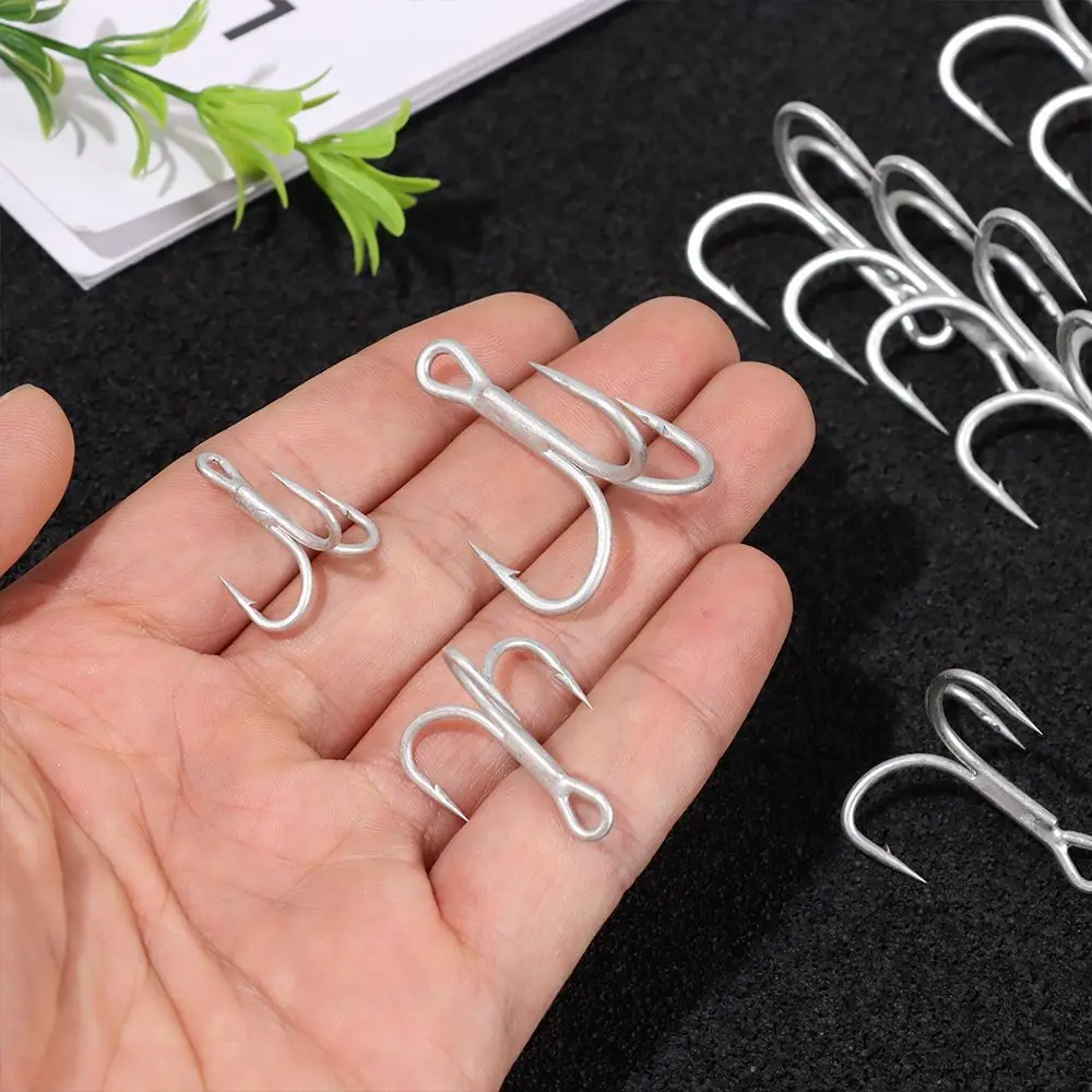 10Pcs-Ahite-Nickel-Super-Sharp-Fishhooks-Treble-Fishing-Hooks-High ...