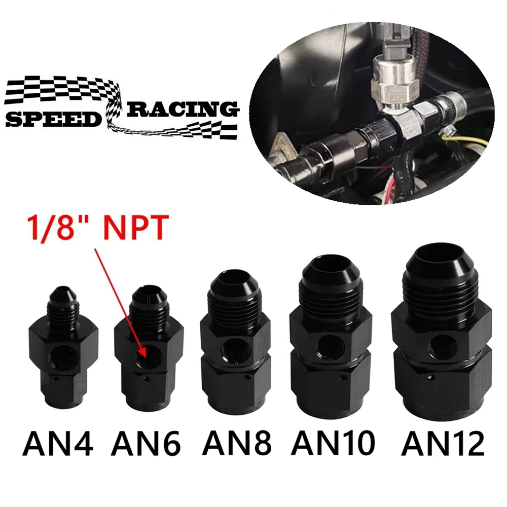 1PC Fuel Pressure Take Off Fitting AN6/AN8/AN10/AN12 Male to Female 1/8 NPT Swivel Joint ...