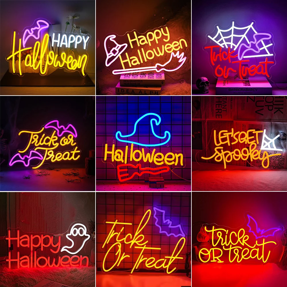 Halloween-Neon-Sign-Halloween-Funky-Party-Til-We-Are-Ghosts-LED-Light ...