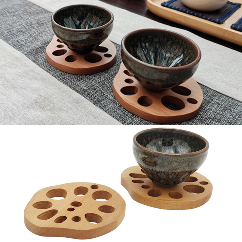1Pc-Lotus-Root-Slice-Solid-Wood-Cup-Mat-Coasters-Table-Mat-Tea-Coffee ...