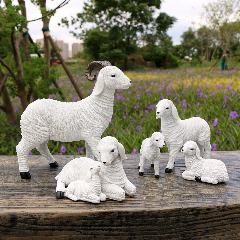 Resin-Figurine-Lamb-Ornament-Decor-for-Garden-Farm-Yard-Gifts ...