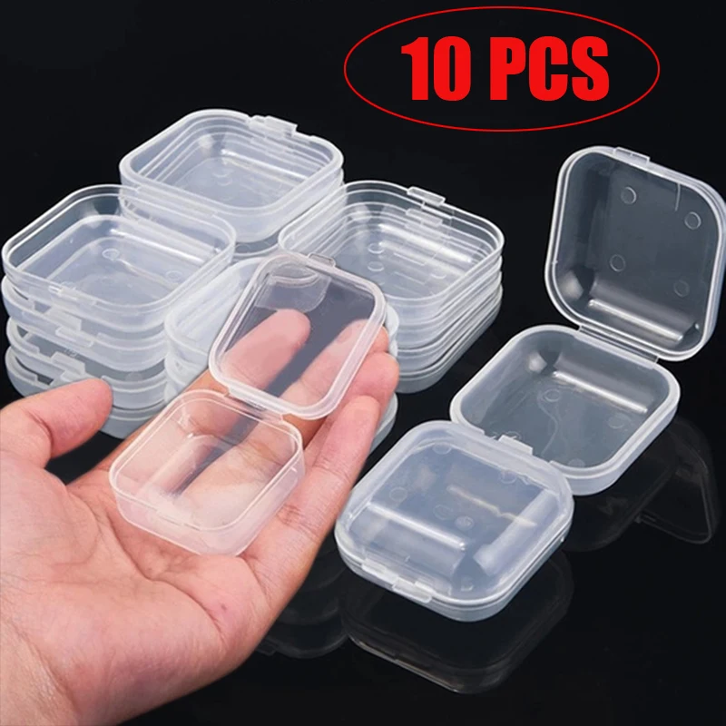 10PCS Small Plastic Storage Box for Jewelry Beads Earring Ring Jewelry ...