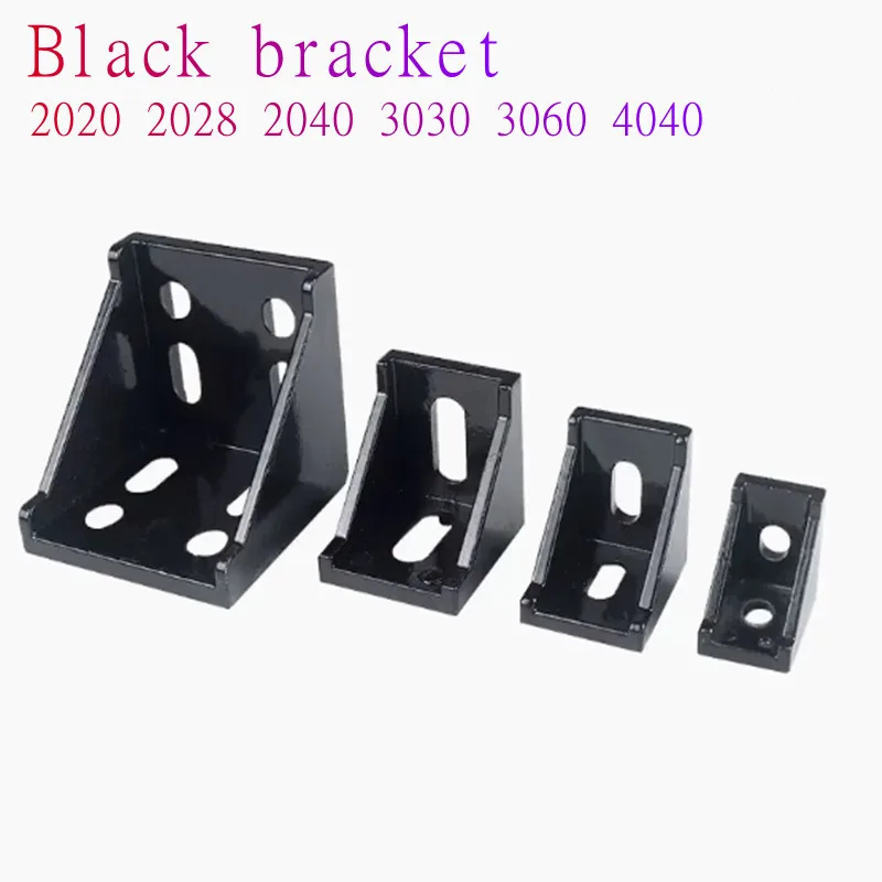 2-10pcs 2017 2028 2040 3030 3060 4040 black Corner Bracket Fittings ...