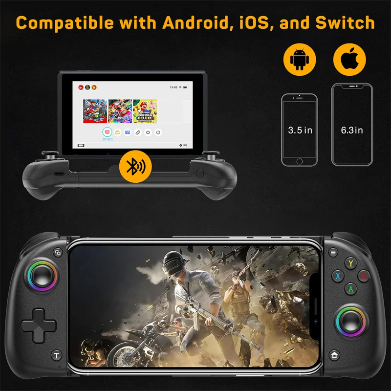 LinYuvo-KW03-Telescopic-Cellphone-Game-Controller-7-Color-With-Turbo-6-axis-Gyro-Vibration-Hall ...