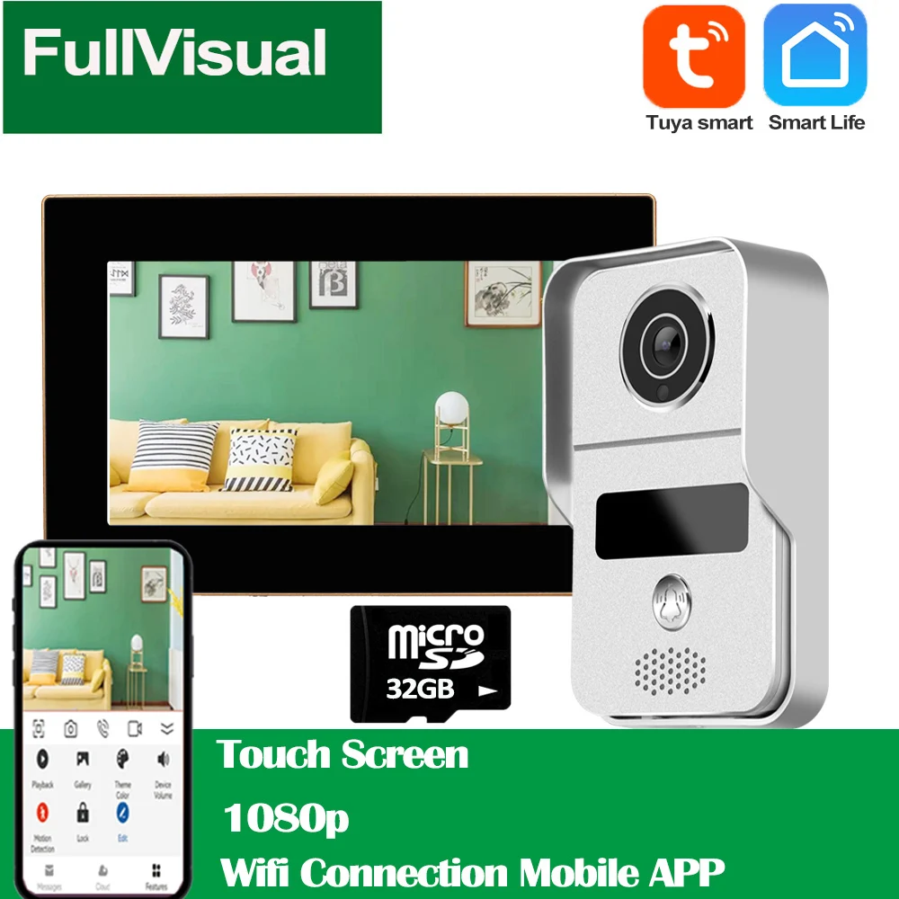 Fullvisual Wifi Wireless Video Intercom For Home Smart Video Door Phone ...