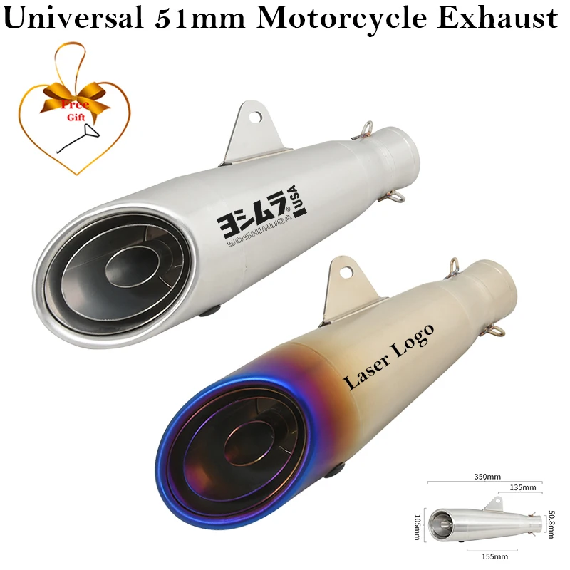 Universal-51mm-Motorcycle-Exhaust-System-Modified-GP-Moto-Escape-For ...