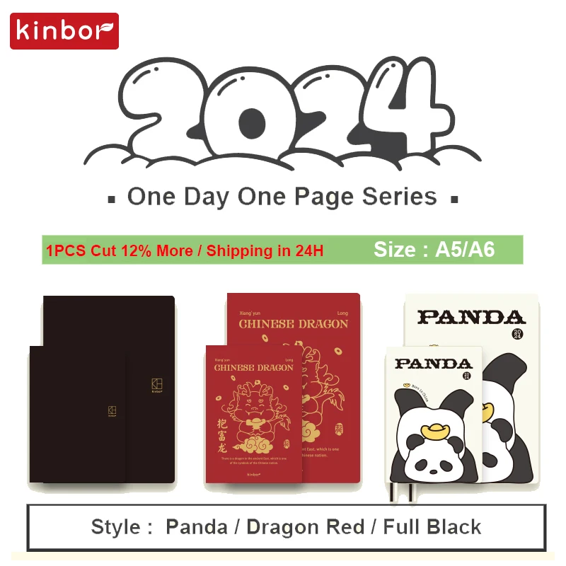 Kinbor-2024-A6-A5-Journal-Notebook-Full-Year-Schedule-Daily-Notebooks ...