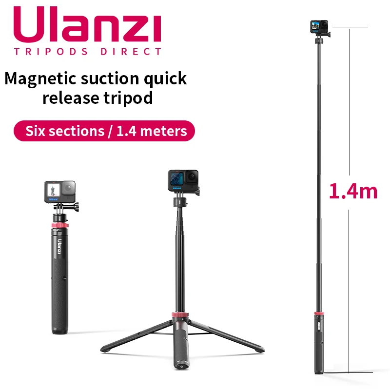 Ulanzi-GoPro-Hero-Tripod-1-4m-Extendable-Selfie-Stick-with-Magnetic ...