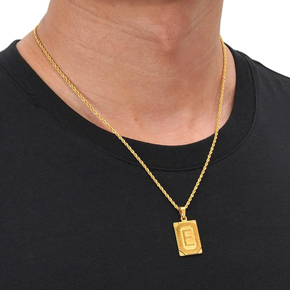 Goth-Men-s-Stainless-Steel-Jewelry-Gold-Color-Chain-First-Letter ...